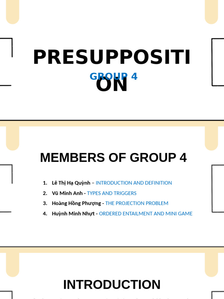 PRESUPPOSITION - GROUP 4 - G I L P | PDF | Interpretation (Philosophy) | Semantics