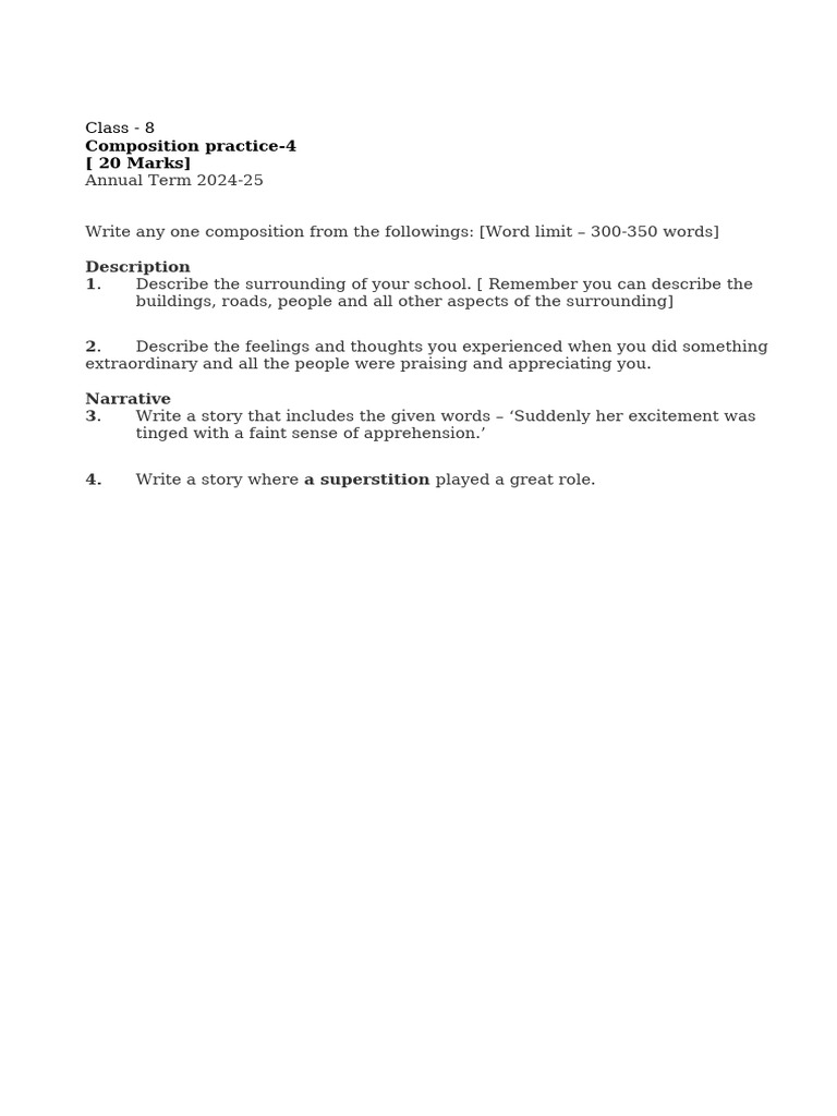 Composition Wriitng 4 | PDF