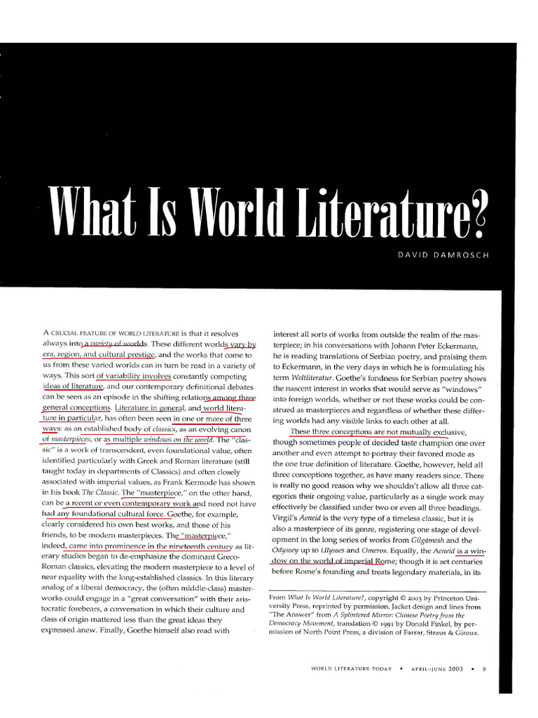 What Is World Literature | PDF