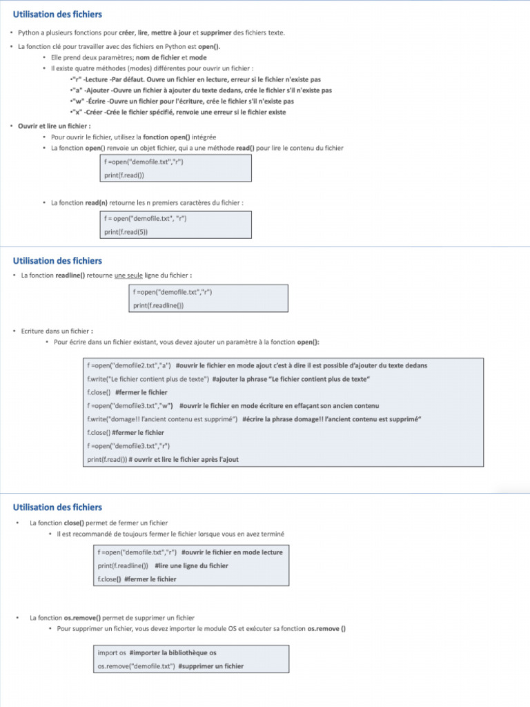 P6 Cours Python Les Fichiers CSV JSON | PDF