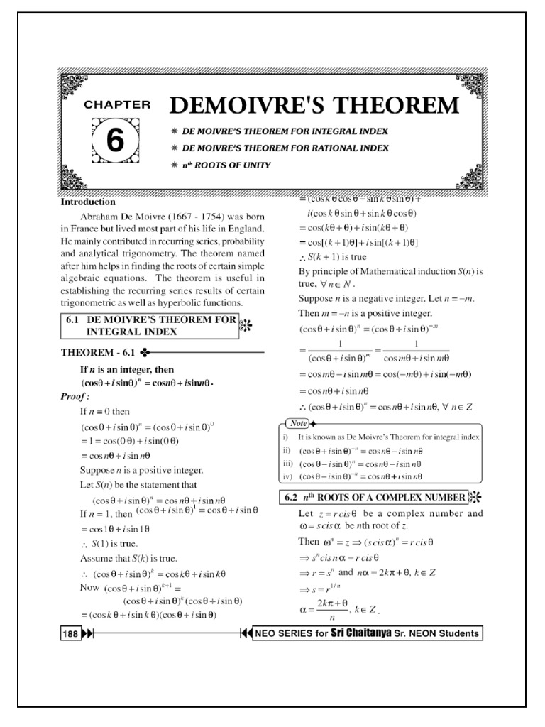 6) Demoivre Theorem (Neon-2) | PDF