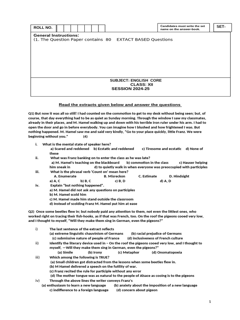 Extract-Based Questions on Literature | PDF | Mahatma Gandhi | Interview