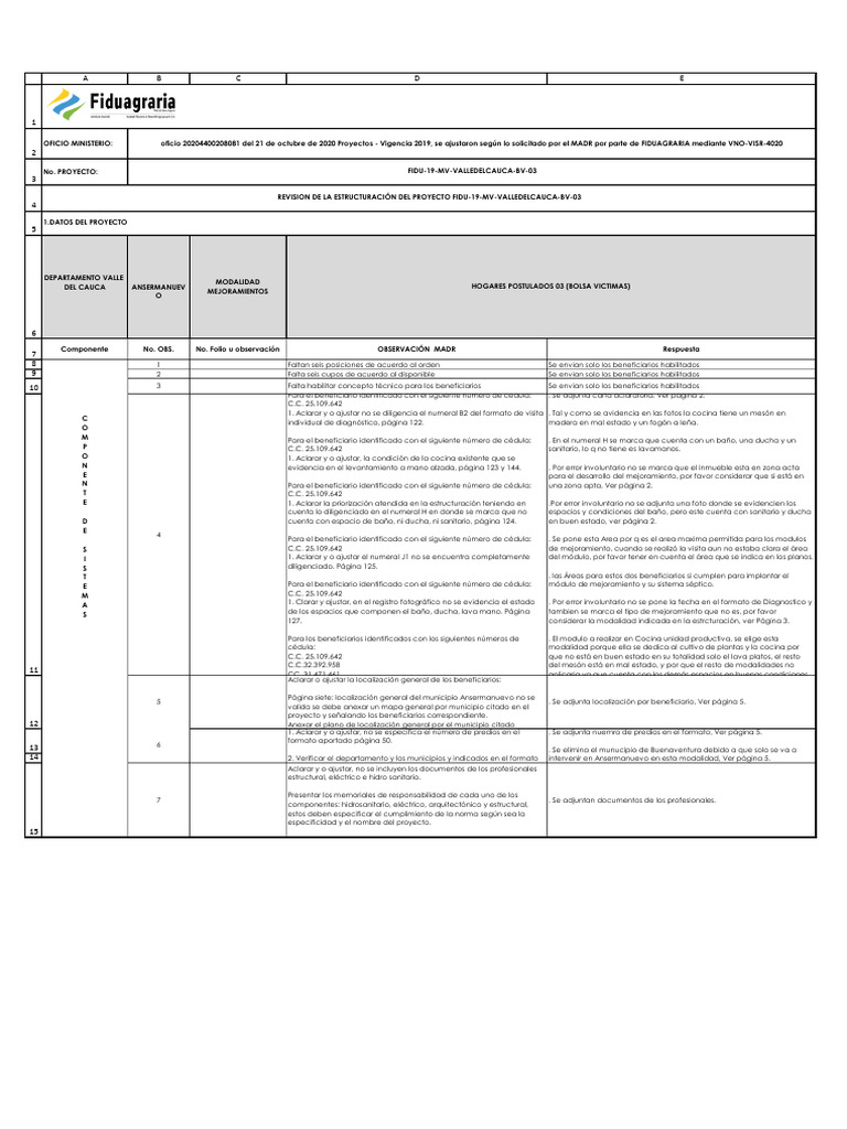 Subsanacion No.1 MV 03 | PDF | Bogotá
