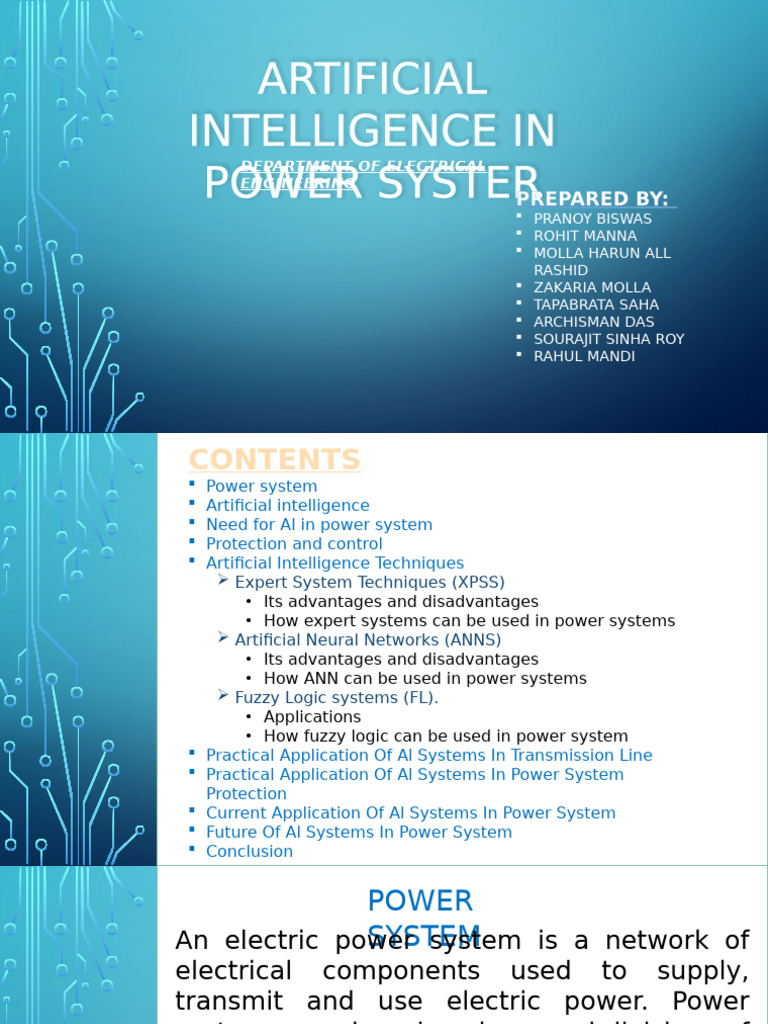 Artificial Intelligence in Power Syster-1 | PDF | Electrical Grid ...