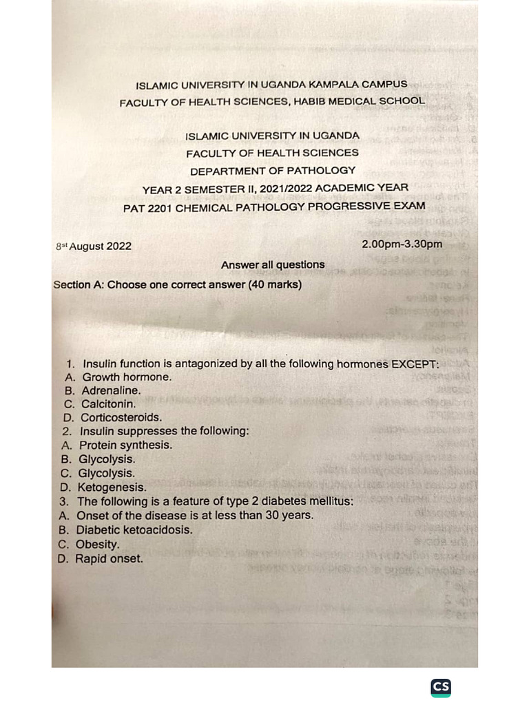 Chemical Pathology | PDF