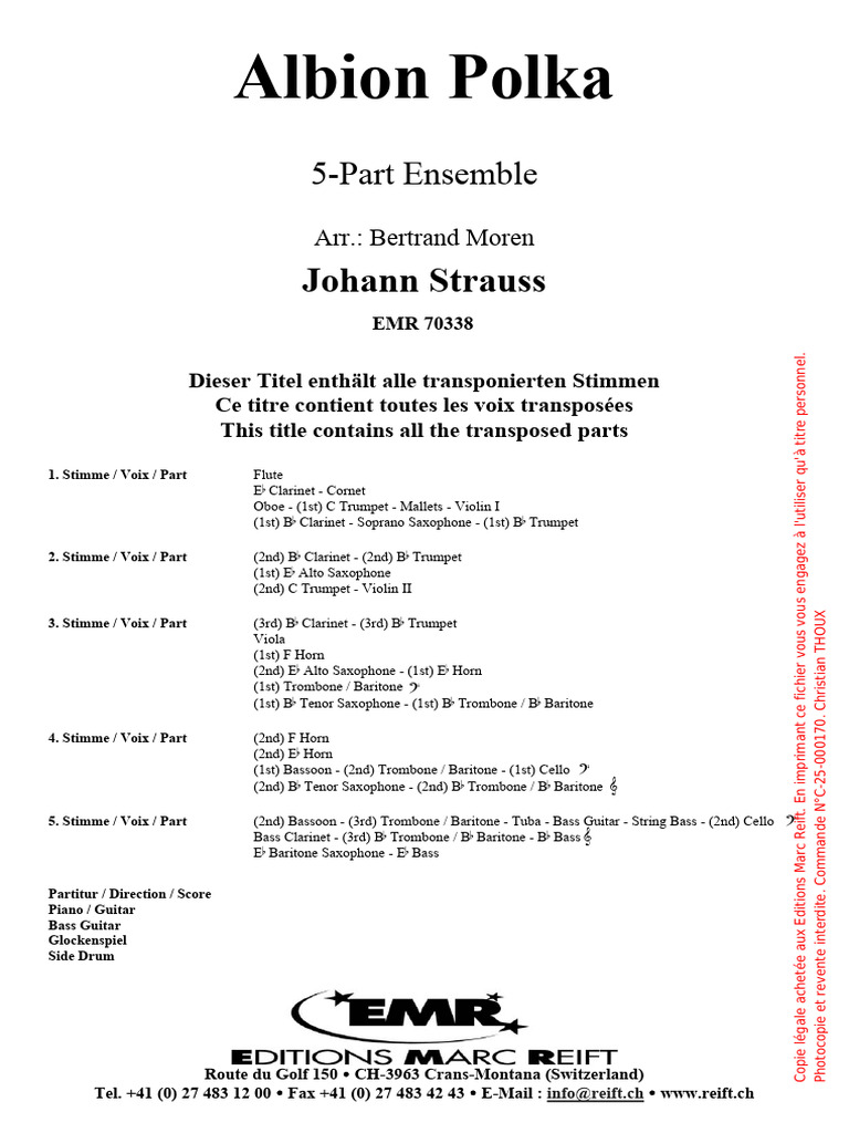 Albion Polka 5-Part Ensemble | PDF | Music Technology | Musical Instruments