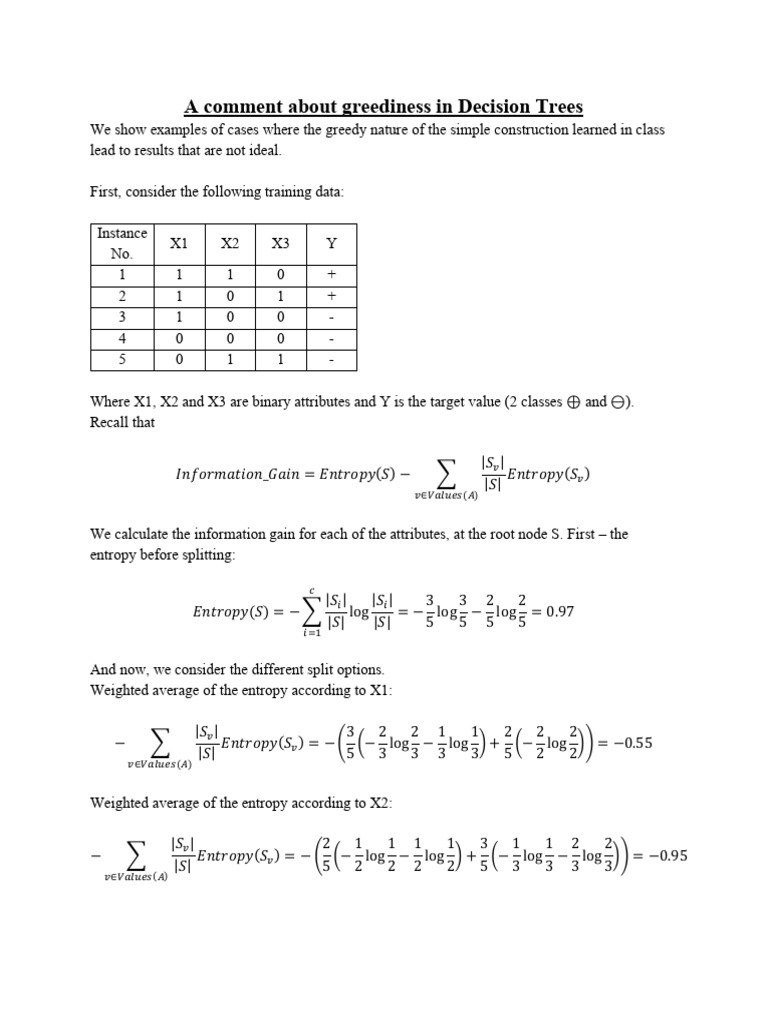 Greediness in Decision Trees Explained | PDF | Statistical Analysis ...