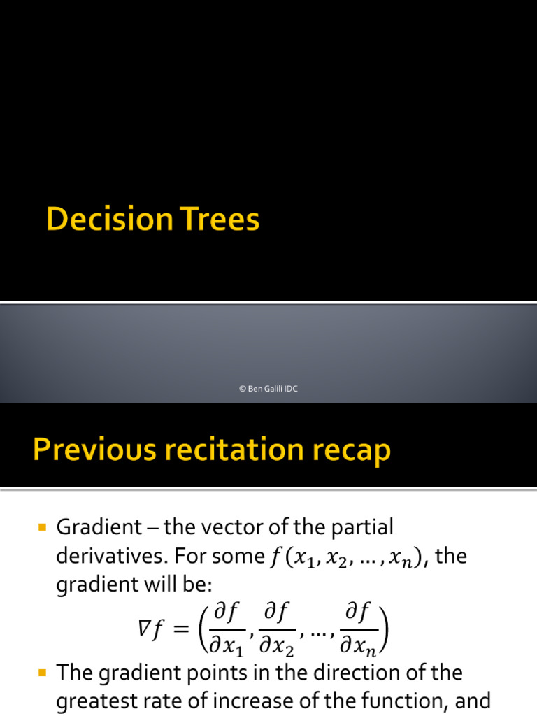 תרגול - Decision Trees | PDF | Gradient | Statistical Classification