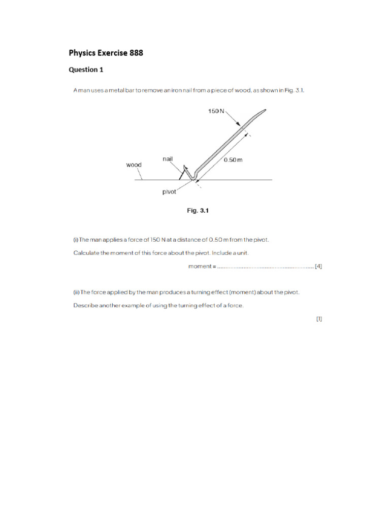 Physics Exercise 888 | PDF