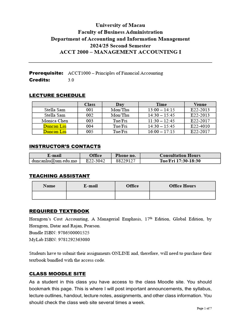 Management Accounting I Course Guide | PDF | Academic Dishonesty ...