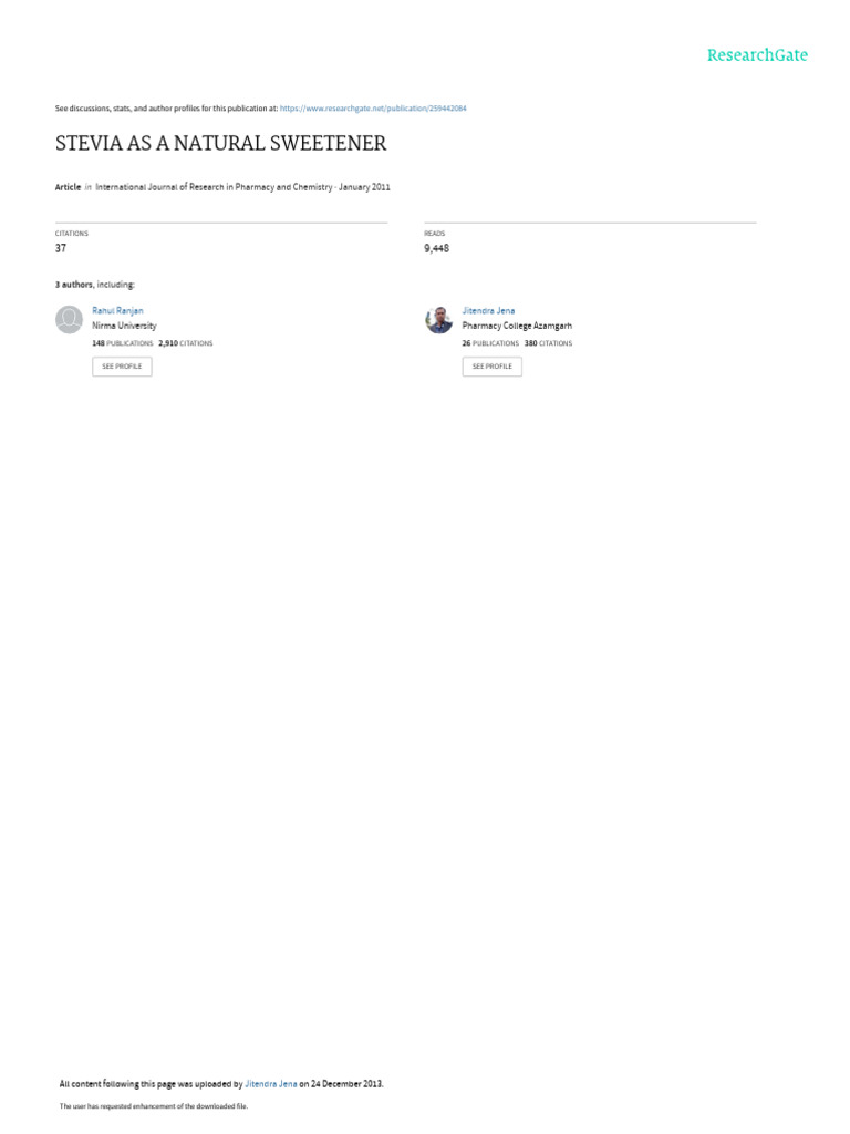 STEVIAASANATURALSWEETENER | PDF | Sugar Substitute | Sugar