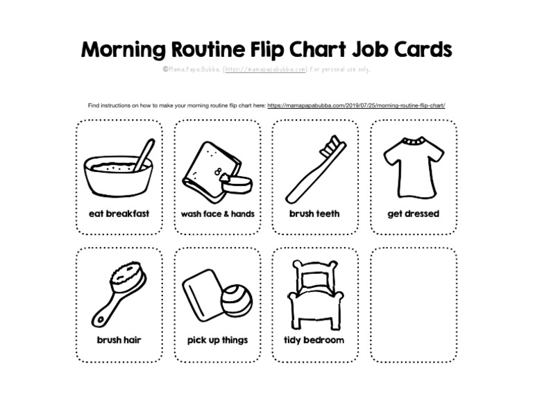 Morning Routine Flip Chart for Kids | PDF