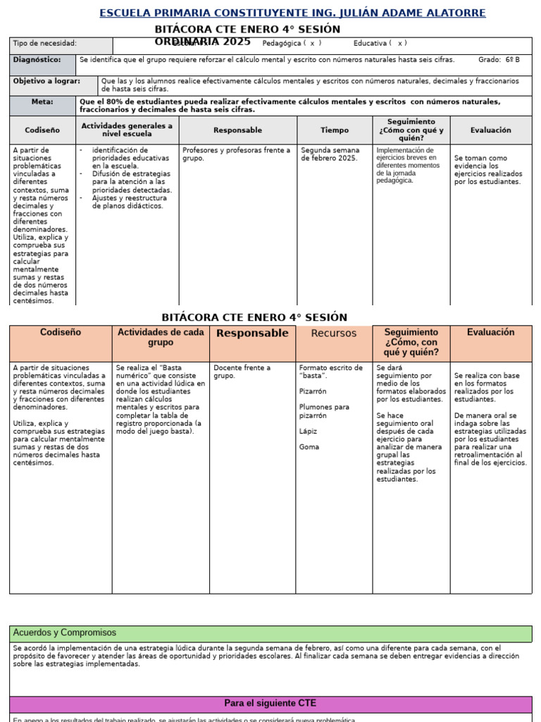 BITÁCORA 4TA SESIÓN | PDF | Aprendizaje