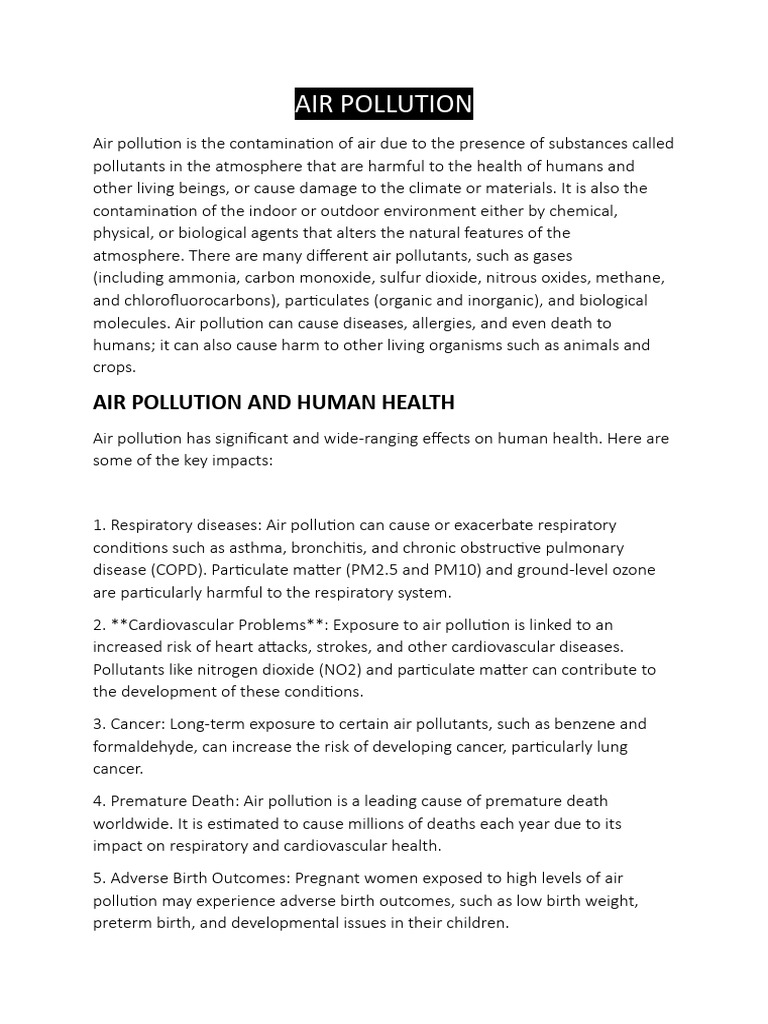 AIR POLLUTION | PDF | Air Pollution | Particulates