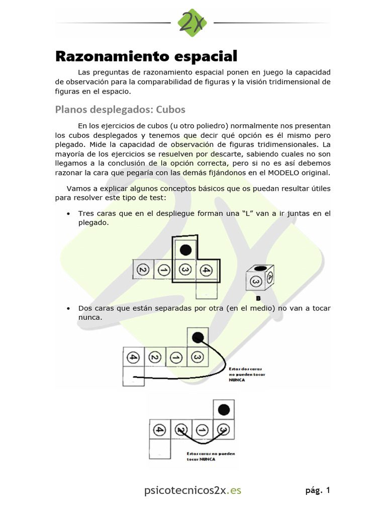 Ejercicios de Razonamiento Espacial | PDF