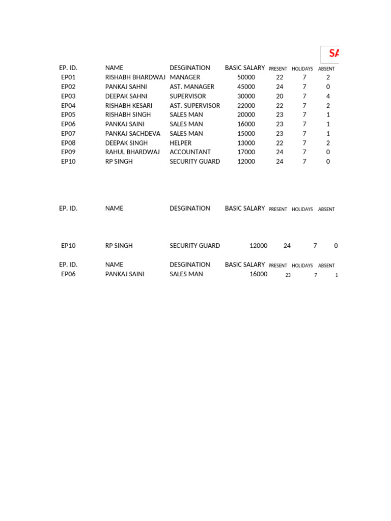 Professional Salary Sheet | PDF | Employment | Labor