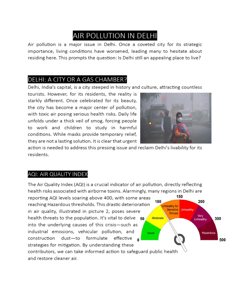 Delhi's Air Pollution Crisis Explained | PDF | Atmosphere Of Earth ...