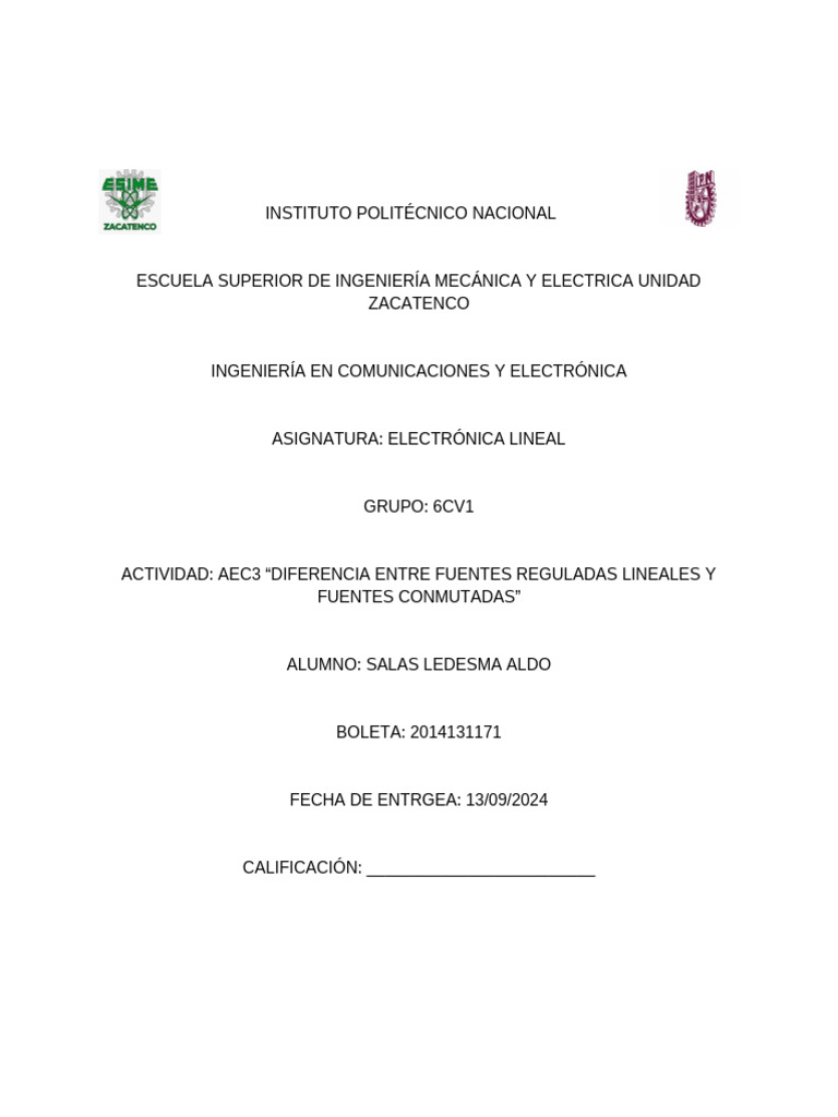 AEC3 ELECTRONICA LINEAL | PDF