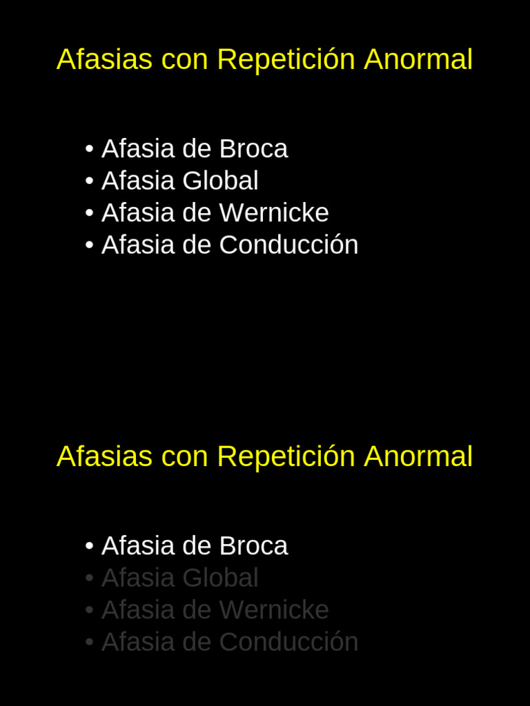 Afasias con Repetición Anormal | PDF | Afasia | Cerebro
