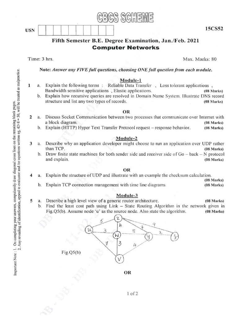 CSE 5th & 6th QP Jan-Feb, 2021 | PDF