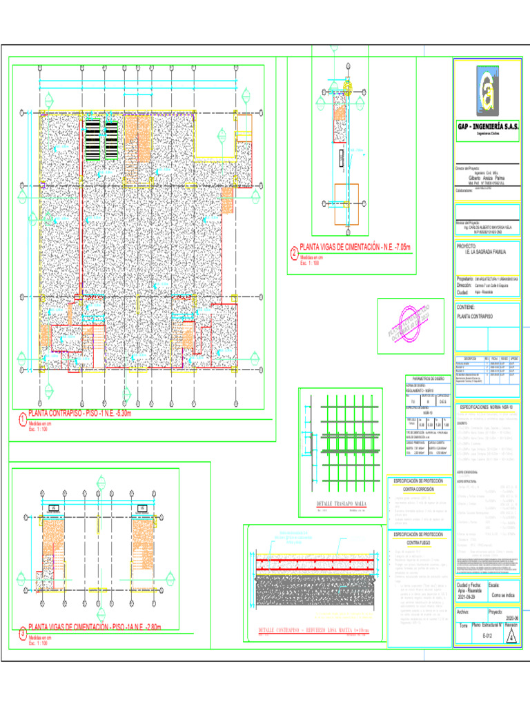 2020-06-Plano - E-012 - PLANTA CONTRAPISO-Layout1 | PDF | Fundación (Ingeniería) | Ingeniería