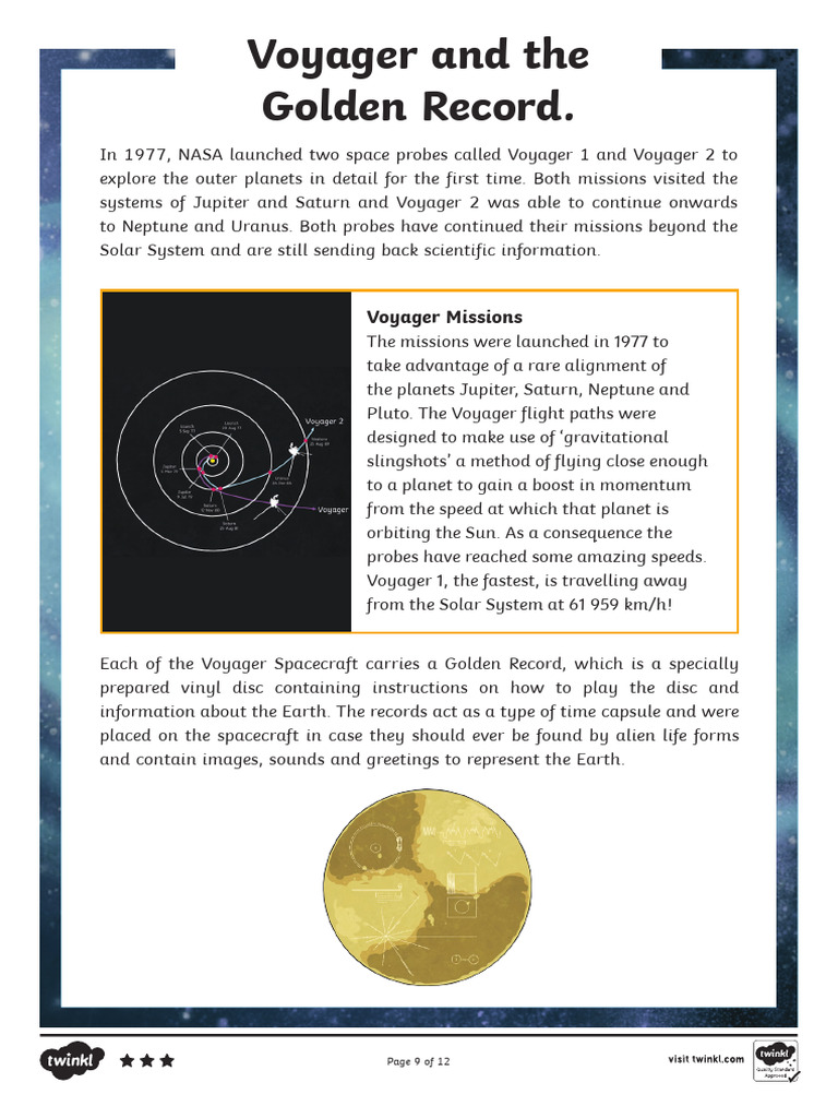 Voyager Probes and Golden Record Overview | PDF | Voyager Program | Jupiter