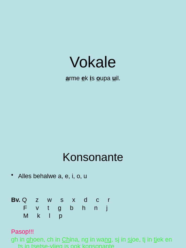 Lettergrepe Klankgrepe Vokale Diftonge Konsonante | PDF