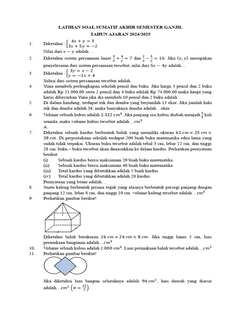 Latihan Soal MTK 9 | PDF
