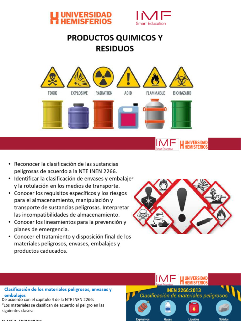 Clasificación y Manejo de Sustancias Peligrosas | PDF | Residuos | Materiales
