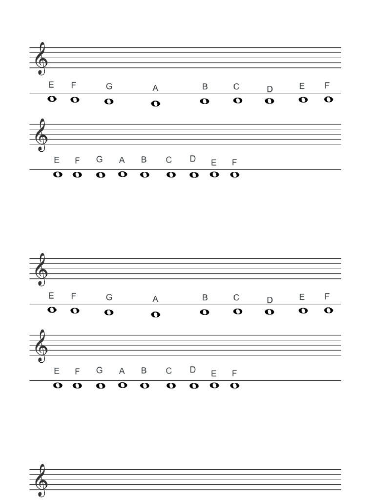 Treble Clef Lines and Spaces | PDF
