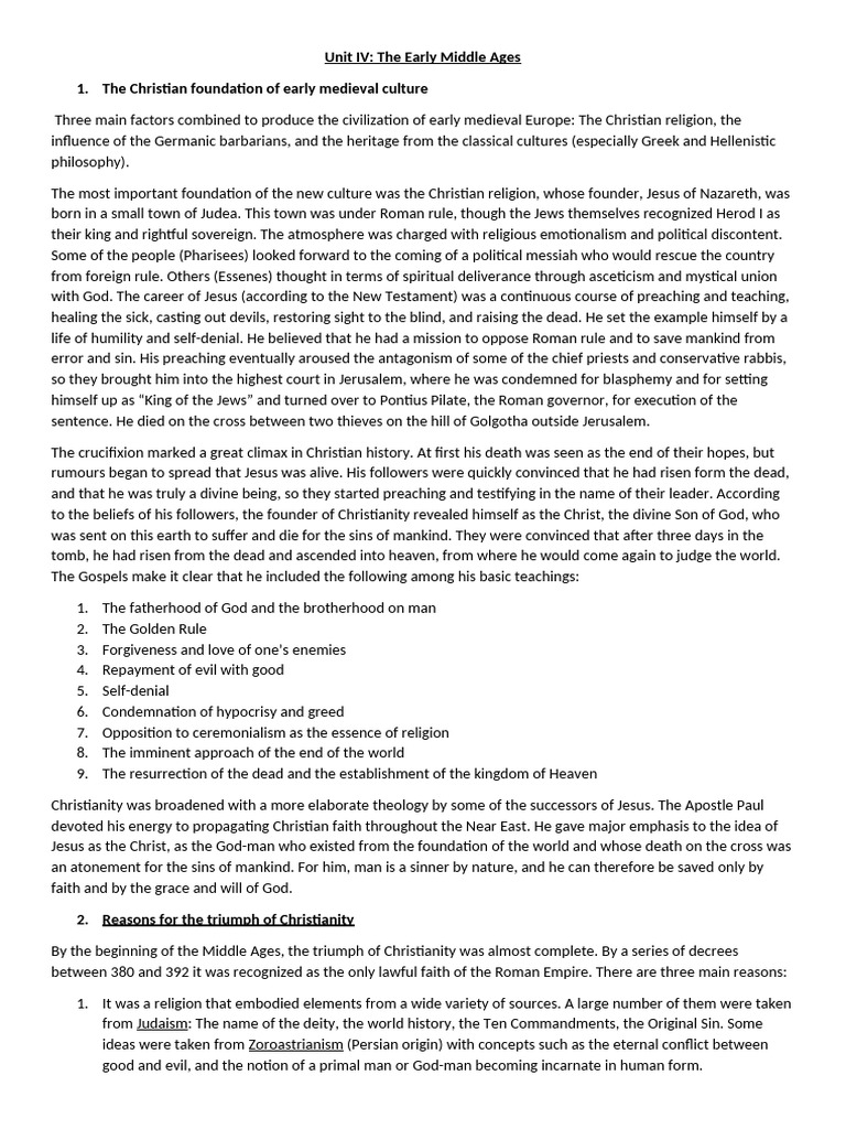 THE EARLY MIDDLE AGES | PDF | Jesus | Charlemagne