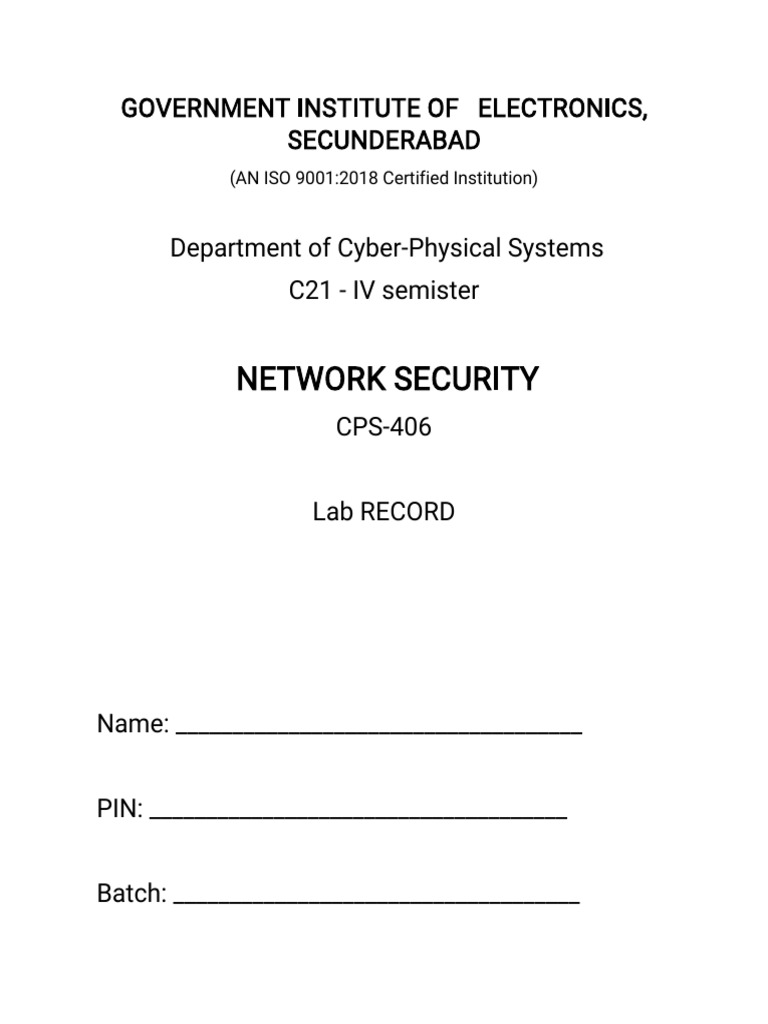 Network Security Lab Manual | PDF | Port (Computer Networking ...