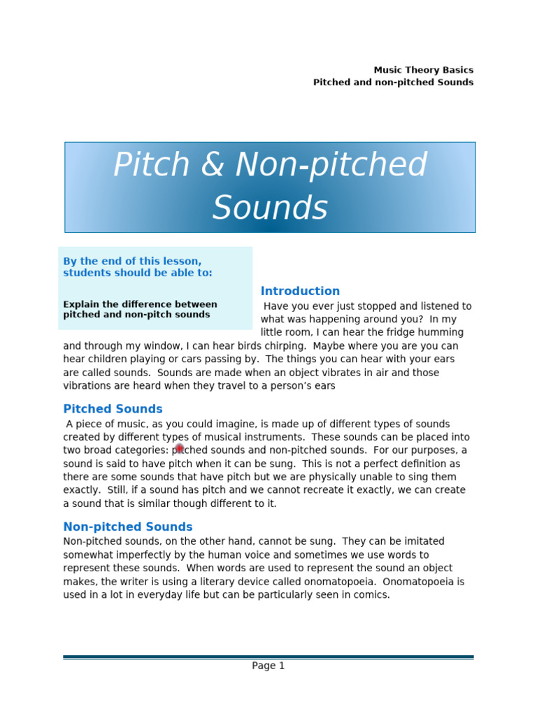 Chapter Two Sounds and Pitch | PDF | Sound | Pitch (Music)