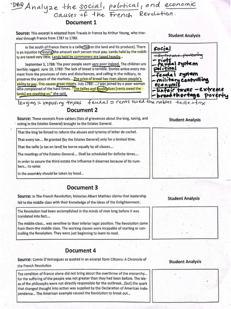 French Revolution DBQ Documents | PDF