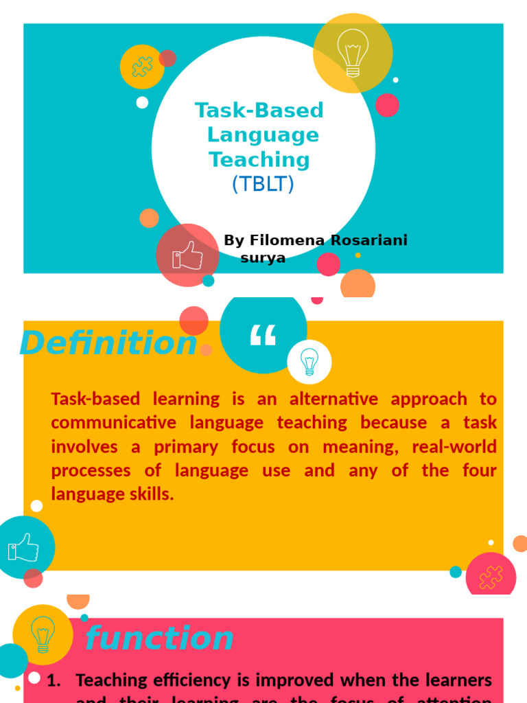 TASK - BASED LANGUAGE TEACHING (TBLT) by ROSARIANI | PDF | Behavior Modification | Psycholinguistics