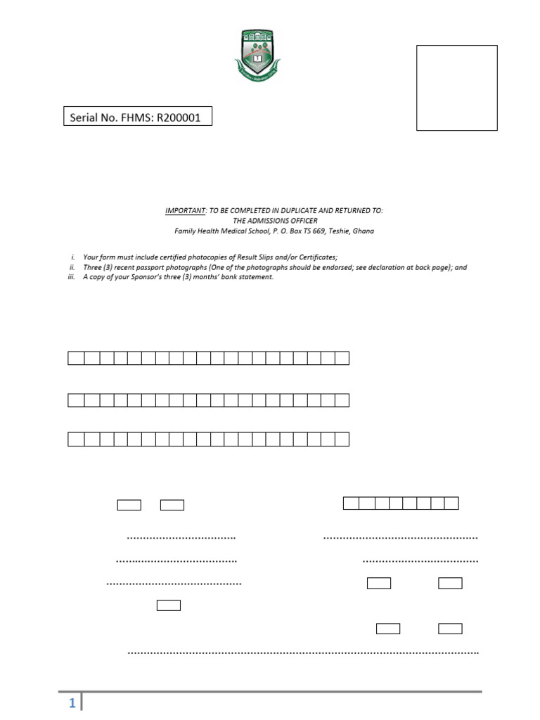 Undergraduate Application Form | PDF | Medical School | Educational Stages