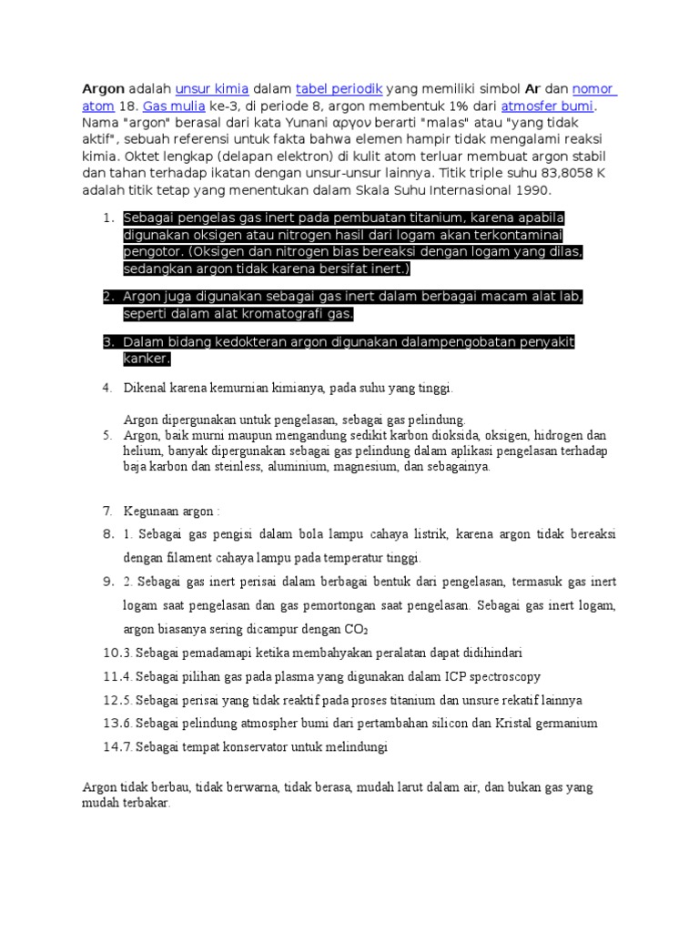 Argon Adalah Unsur Kimia Dalam Tabel Periodik Yang Memiliki Simbol Ar ...