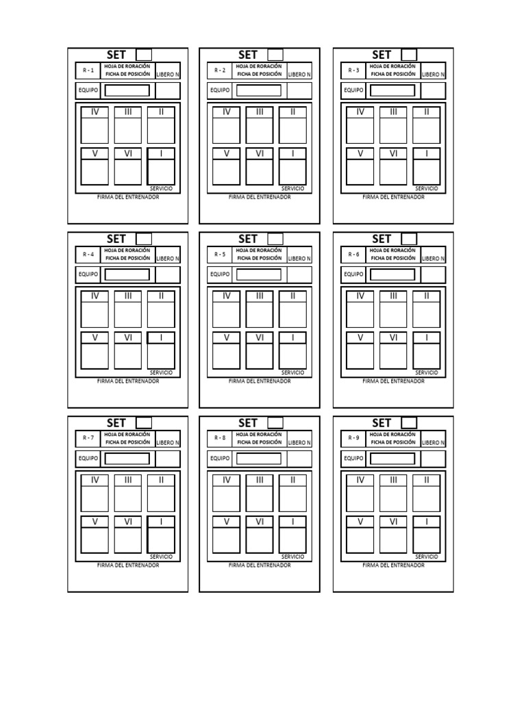 Ficha de Posiciones en Voleibol | PDF