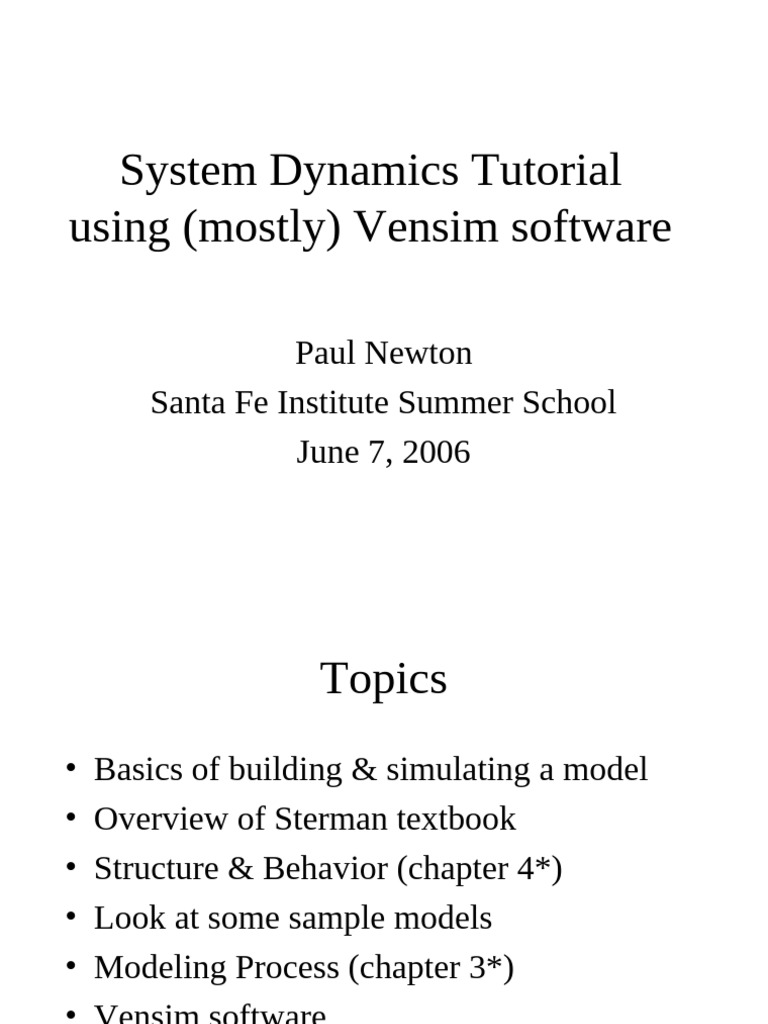 System Dynamics Tutorial With Vensim | PDF | Applied Mathematics