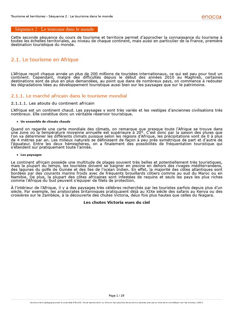 Tourisme en Afrique : Atouts et Défis | PDF | Afrique | Andes