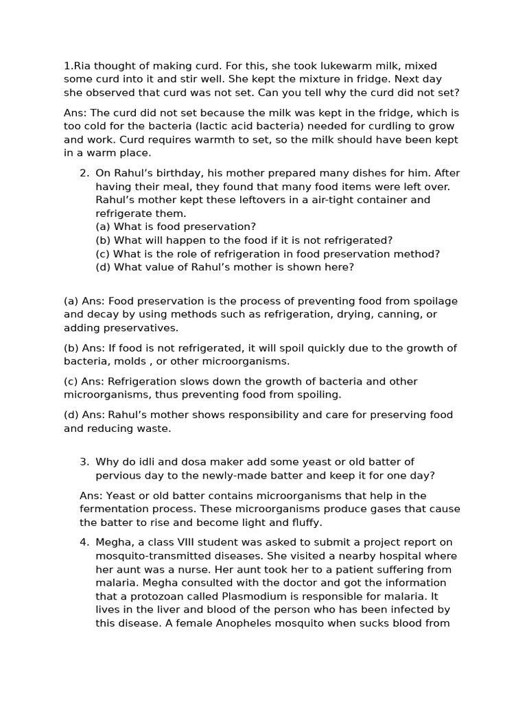 Science Worksheet | PDF | Malaria | Plasmodium