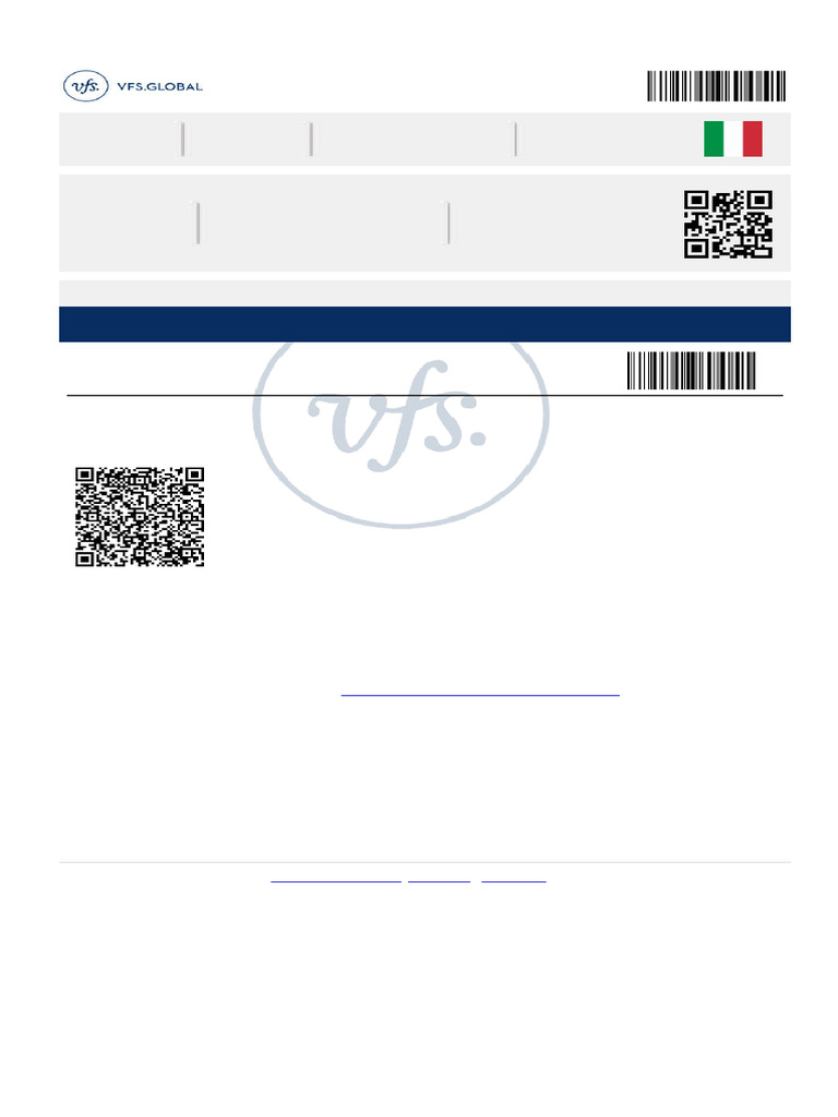 Italy Visa Appointment Confirmation | PDF