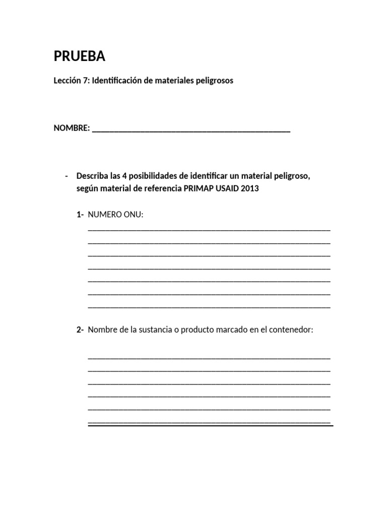 Prueba Leccion 7 | PDF