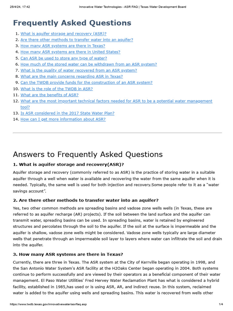 Innovative Water Technologies - ASR FAQ - Texas Water Development Board ...