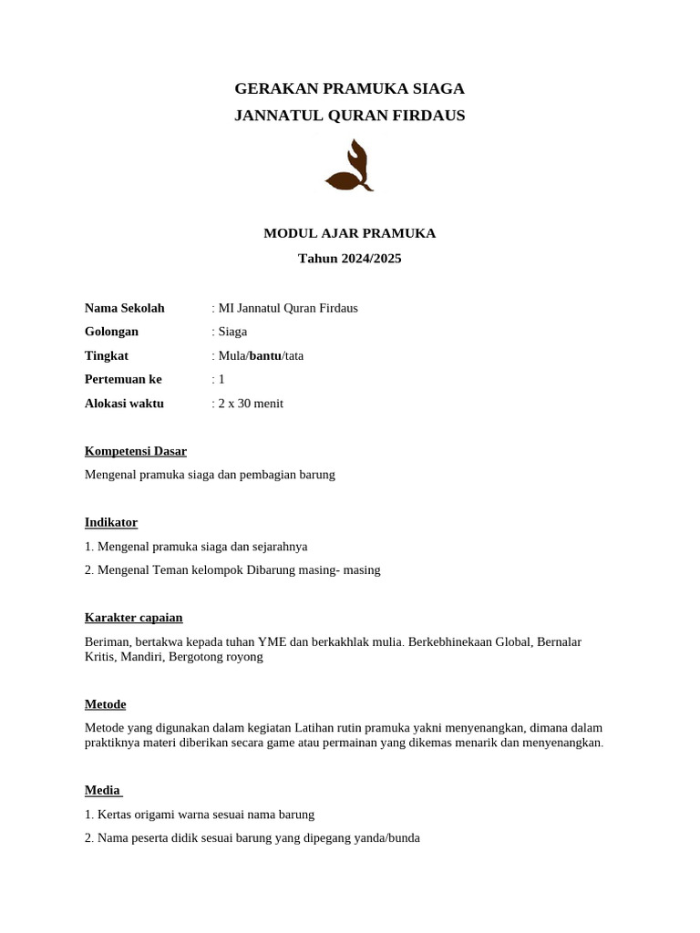 Mengenal Barung Pramuka Siaga | PDF