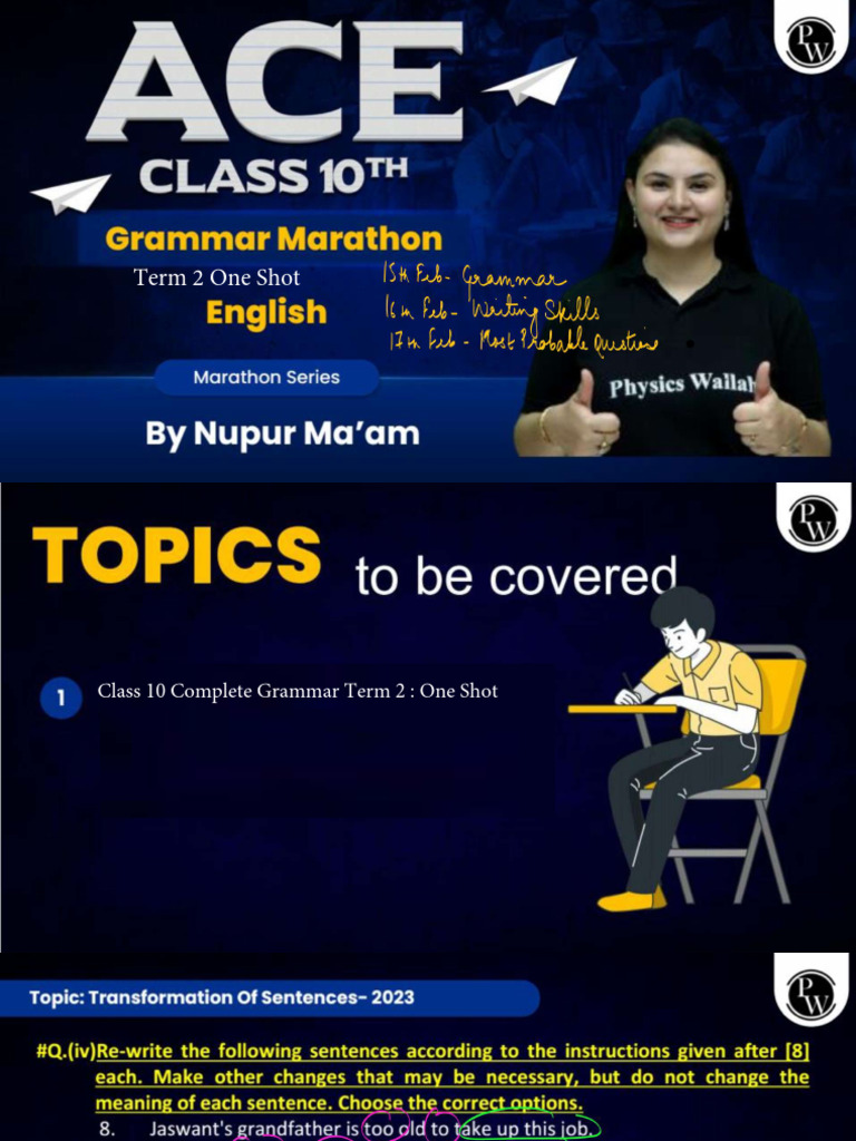 67b0bc0a27dd9e5d3a1d4a96 - ## - Class 10 Complete Grammar Term 2 Class ...