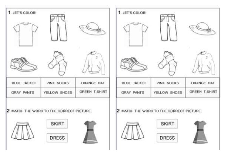 Match The Clothes | PDF