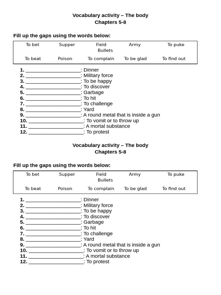 The body voc- Chap 5-8 | PDF