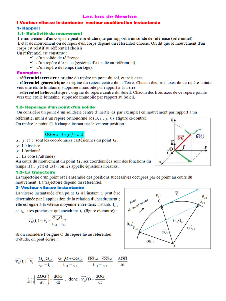 Lois de Newton (Docs) - 24-25 | PDF
