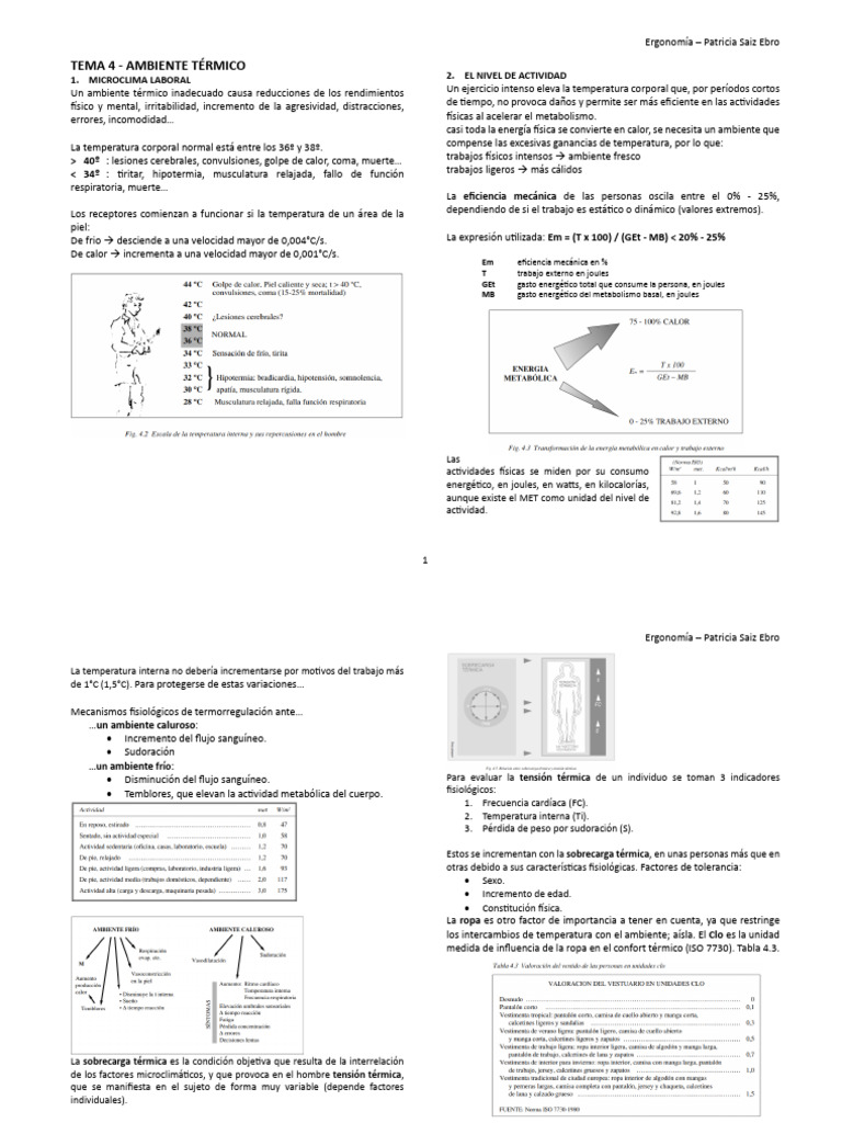 TEMA 4 Ambiente Térmico | PDF | Termorregulación | Calor